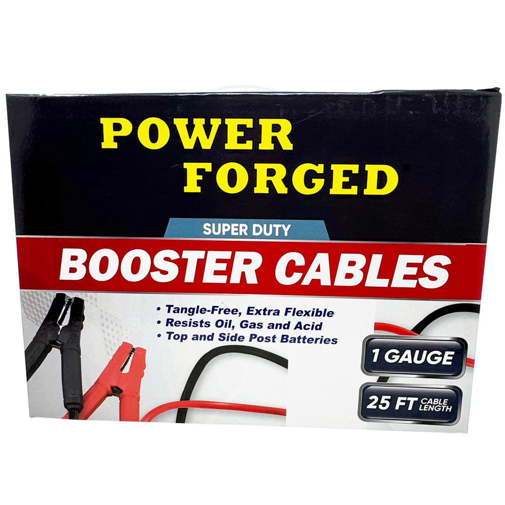 Super Duty Booster Cables, 25 ft - 1ga - 500A Clamps — PLP Battery Supply