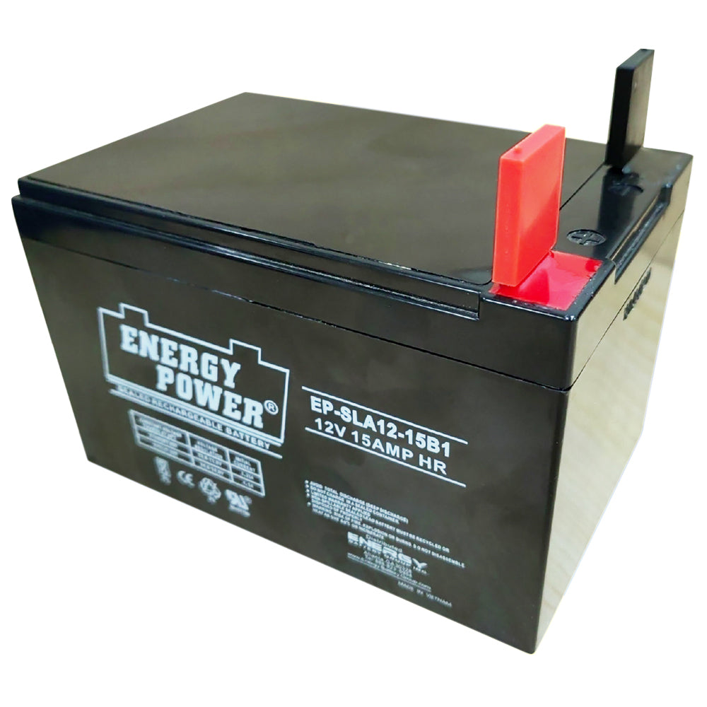Energy Power 12V, 15AH SLA AGM Battery - B1 Terminals (M6 Nut & Bolt ...