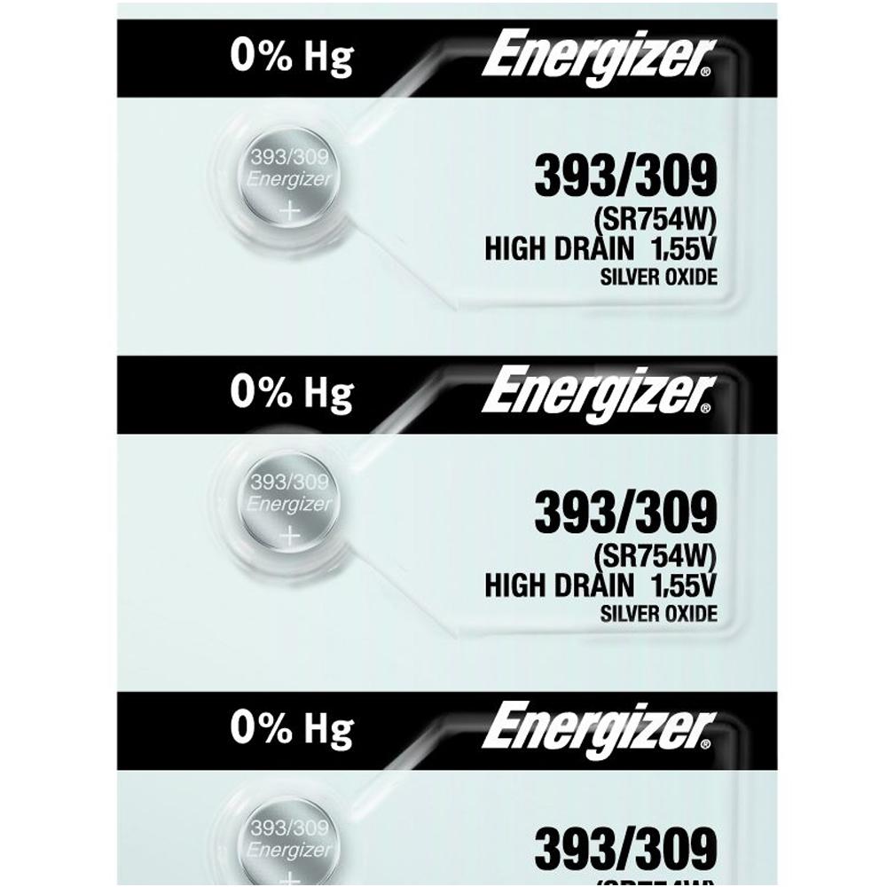 Energizer 393/309 Silver Oxide Button Cell, 1.55V High Drain - Tear St ...